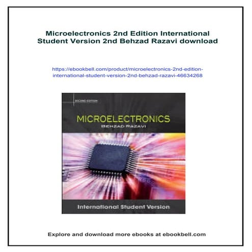 Microelectronics 2nd Edition International Student Version 2nd Behzad Razavi | PDF