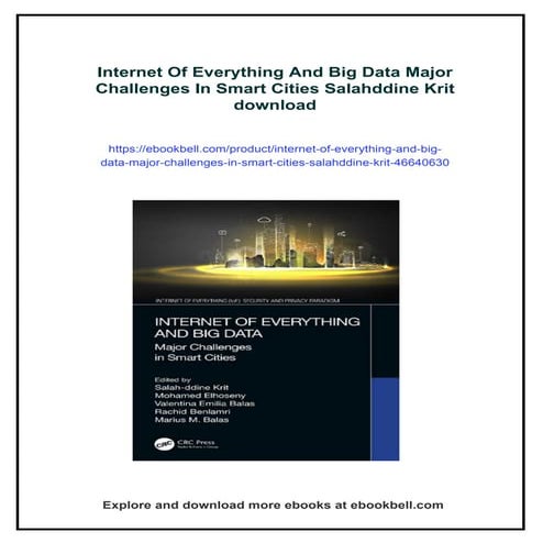Internet Of Everything And Big Data Major Challenges In Smart Cities Salahddine Krit | PDF