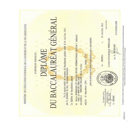 French Baccalaureat Diploma | PDF