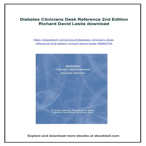 Diabetes Clinicians Desk Reference 2nd Edition Richard David Leslie | PDF