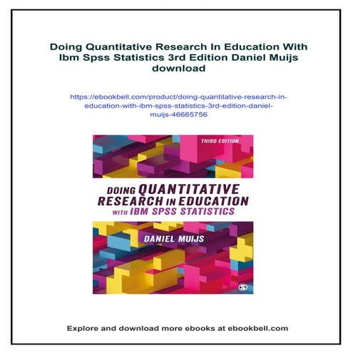 Doing Quantitative Research In Education With Ibm Spss Statistics 3rd ...