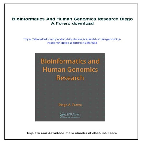Bioinformatics And Human Genomics Research Diego A Forero | PDF