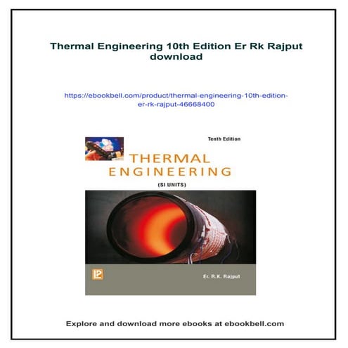 Thermal Engineering 10th Edition Er Rk Rajput | PDF