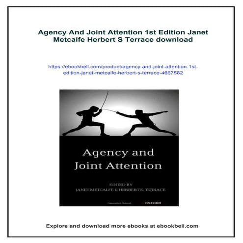 Agency And Joint Attention 1st Edition Janet Metcalfe Herbert S Terrace ...