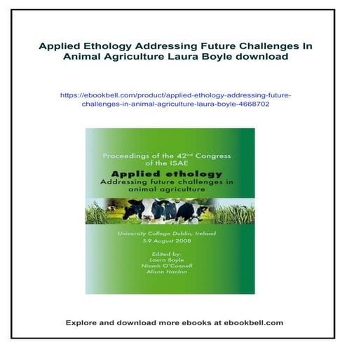 Applied Ethology Addressing Future Challenges In Animal Agriculture ...