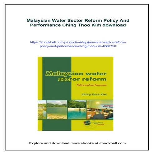 Malaysian Water Sector Reform Policy And Performance Ching Thoo Kim | PDF