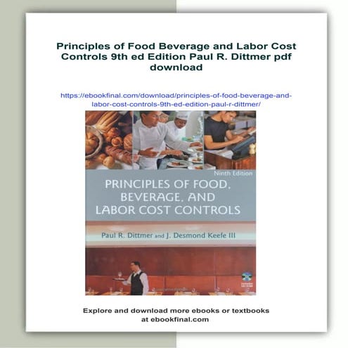 Principles of Food Beverage and Labor Cost Controls 9th ed Edition Paul ...
