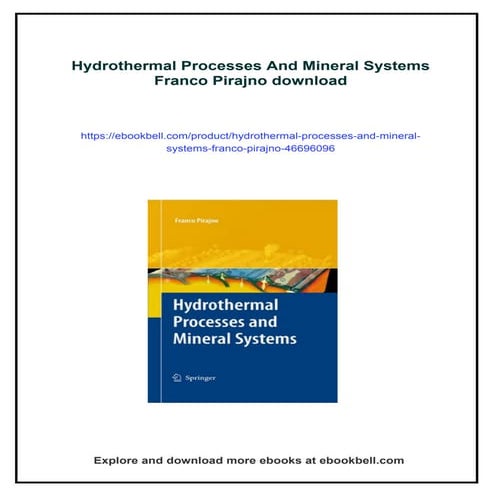 Hydrothermal Processes And Mineral Systems Franco Pirajno | PDF