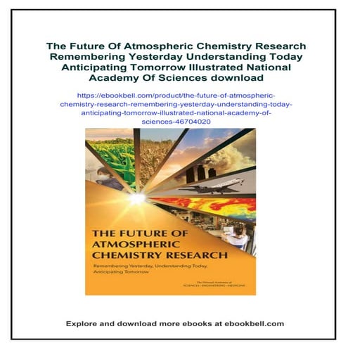 The Future Of Atmospheric Chemistry Research Remembering Yesterday ...