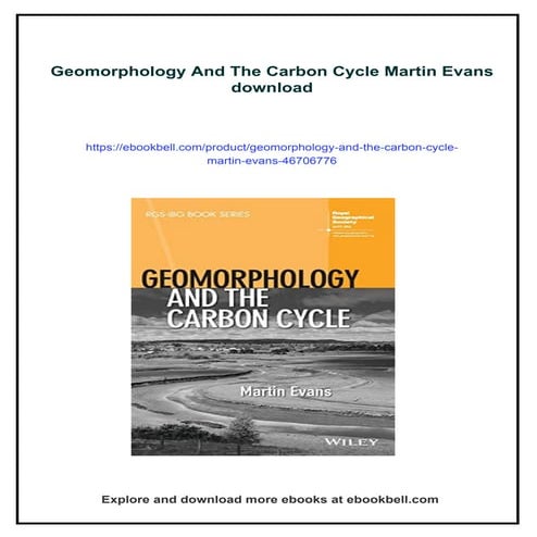 Geomorphology And The Carbon Cycle Martin Evans | PDF