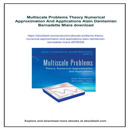 Multiscale Problems Theory Numerical Approximation And Applications Alain Damlamian Bernadette ...