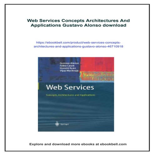 Web Services Concepts Architectures And Applications Gustavo Alonso | PDF