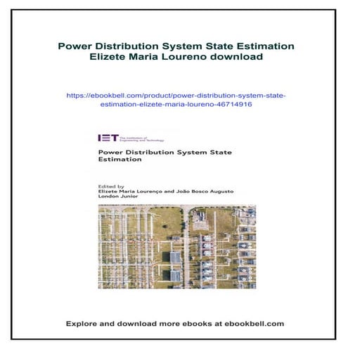 Power Distribution System State Estimation Elizete Maria Loureno | PDF