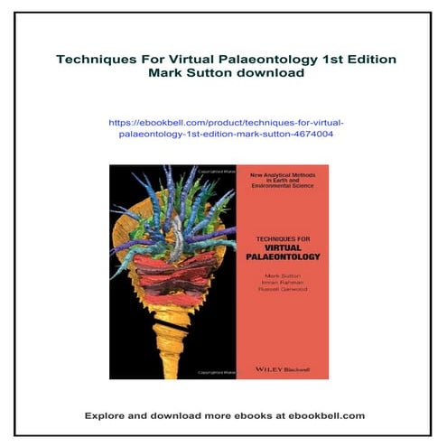 Techniques For Virtual Palaeontology 1st Edition Mark Sutton | PDF