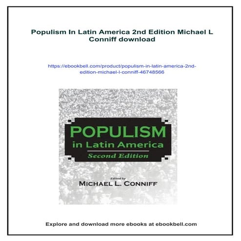 Populism In Latin America 2nd Edition Michael L Conniff | PDF