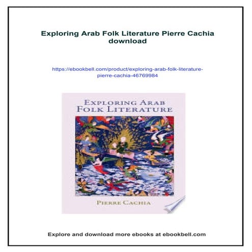Exploring Arab Folk Literature Pierre Cachia | PDF