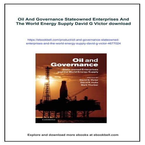 Oil And Governance Stateowned Enterprises And The World Energy Supply ...