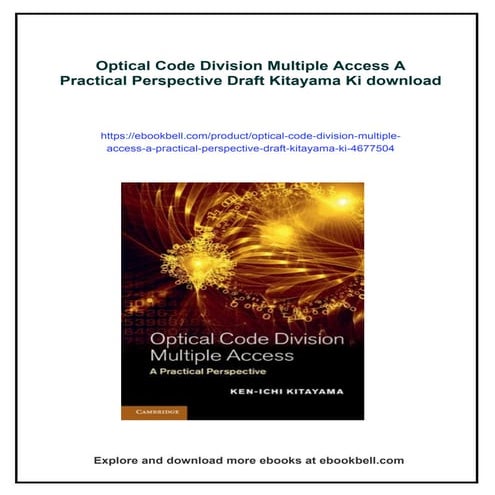 Optical Code Division Multiple Access A Practical Perspective Draft Kitayama Ki | PDF