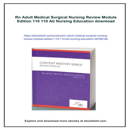 Rn Adult Medical Surgical Nursing Review Module Edition 110 110 Ati ...