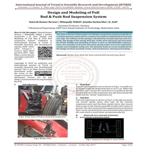 Design and Modeling of Pull Rod and Push Rod Suspension System | PDF