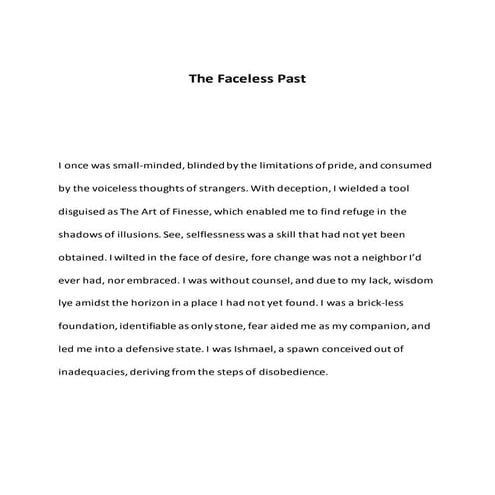 The Faceless Past 03172015 | DOCX