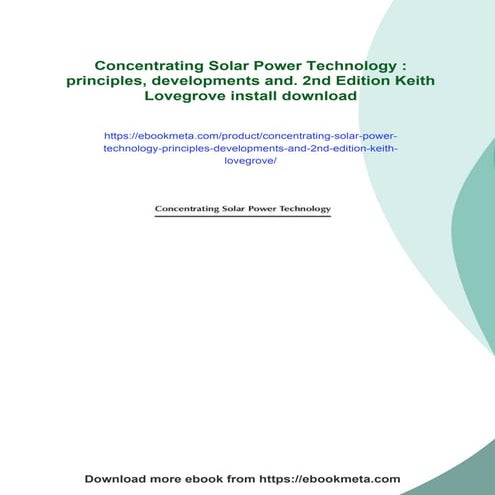 Concentrating Solar Power Technology : principles, developments and ...