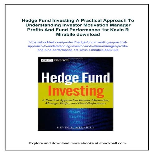 Hedge Fund Investing A Practical Approach To Understanding Investor ...