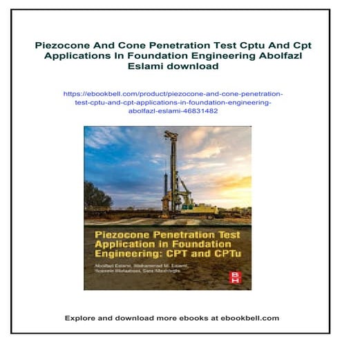 Piezocone And Cone Penetration Test Cptu And Cpt Applications In ...