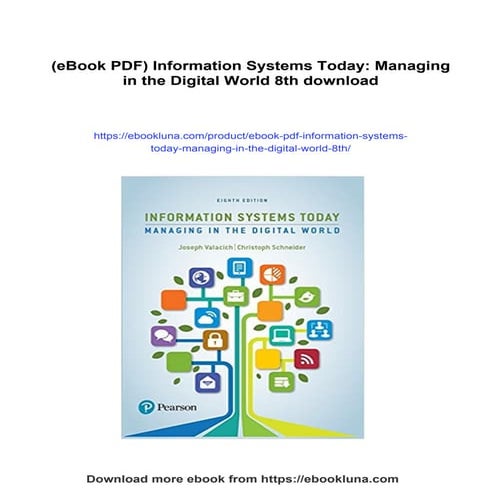 (eBook PDF) Information Systems Today: Managing in the Digital World ...