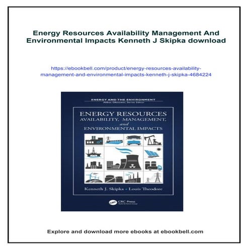 Energy Resources Availability Management And Environmental Impacts ...