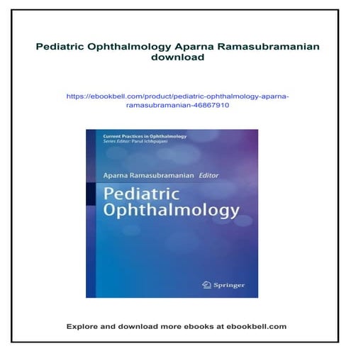 Pediatric Ophthalmology Aparna Ramasubramanian | PDF