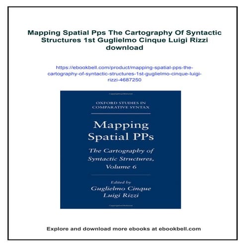 Mapping Spatial Pps The Cartography Of Syntactic Structures 1st Guglielmo Cinque Luigi Rizzi | PDF
