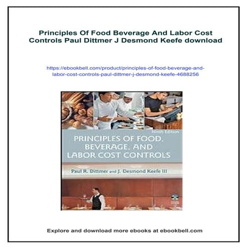 Principles Of Food Beverage And Labor Cost Controls Paul Dittmer J ...