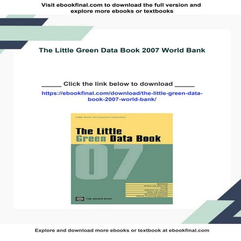 The Little Green Data Book 2007 World Bank | PDF