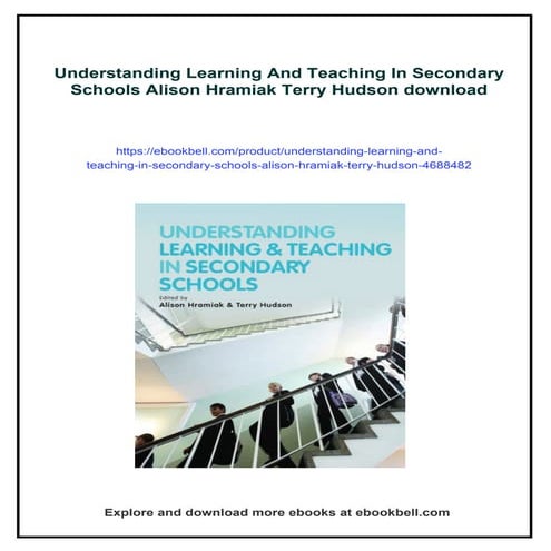 Understanding Learning And Teaching In Secondary Schools Alison Hramiak ...