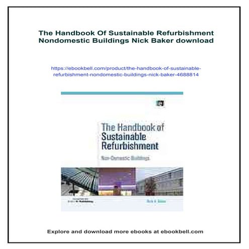 The Handbook Of Sustainable Refurbishment Nondomestic Buildings Nick ...