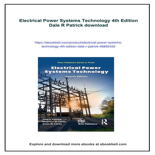 Electrical Power Systems Technology 4th Edition Dale R Patrick | PDF