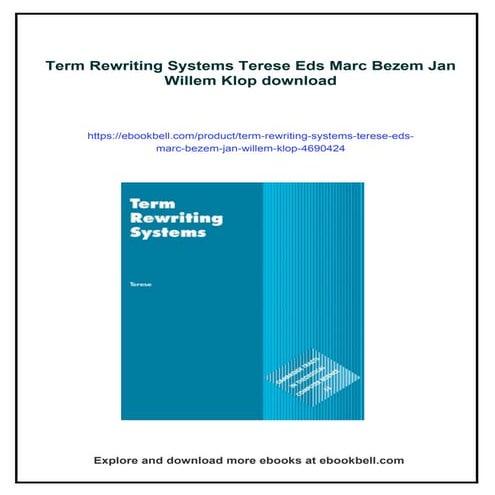 Term Rewriting Systems Terese Eds Marc Bezem Jan Willem Klop | PDF