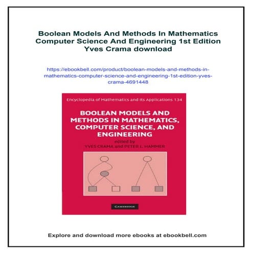 Boolean Models And Methods In Mathematics Computer Science And Engineering 1st Edition Yves ...