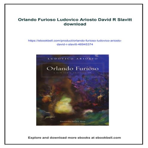 Orlando Furioso Ludovico Ariosto David R Slavitt | PDF