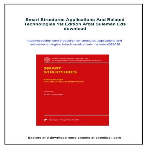 Smart Structures Applications And Related Technologies 1st Edition Afzal Suleman Eds | PDF