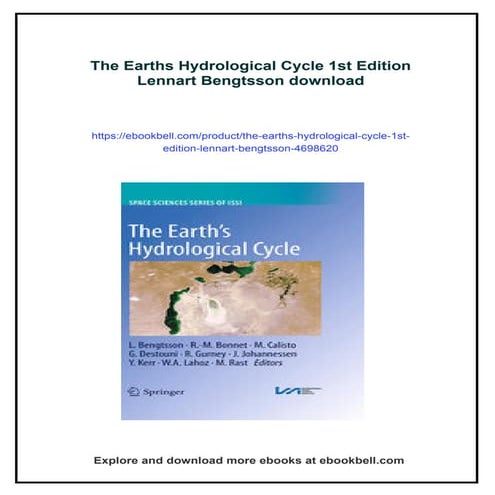The Earths Hydrological Cycle 1st Edition Lennart Bengtsson | PDF