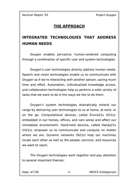 Project Oxygen | PPT | Internet of Things | Internet