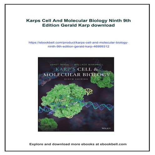 Karps Cell And Molecular Biology Ninth 9th Edition Gerald Karp | PDF