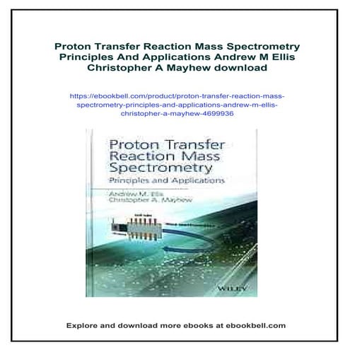 Proton Transfer Reaction Mass Spectrometry Principles And Applications ...