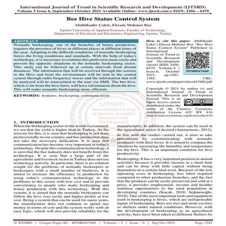 Bee Hive Status Control System | PDF | Agriculture | Industries