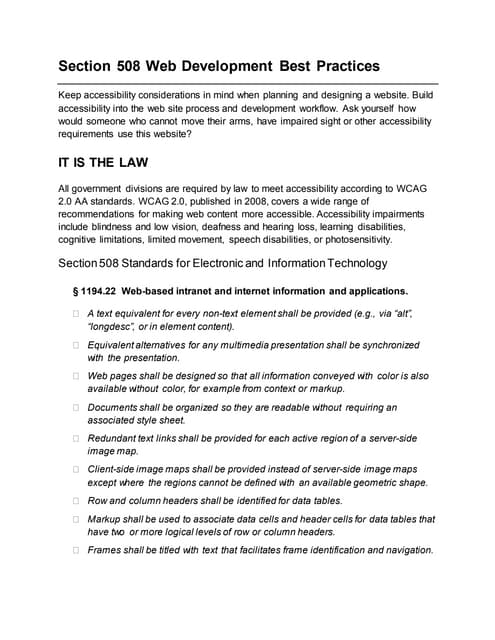 ADA Compliance Guide: File Type Check List | PDF