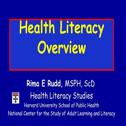 HEALTH LITERACY______pptxhhzskawosjxjnssnwh | PPT