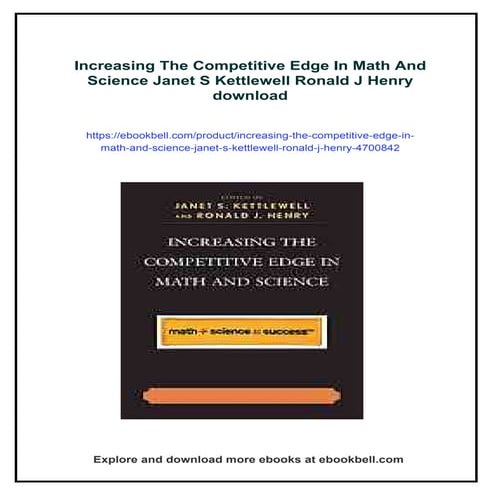 Increasing The Competitive Edge In Math And Science Janet S Kettlewell ...