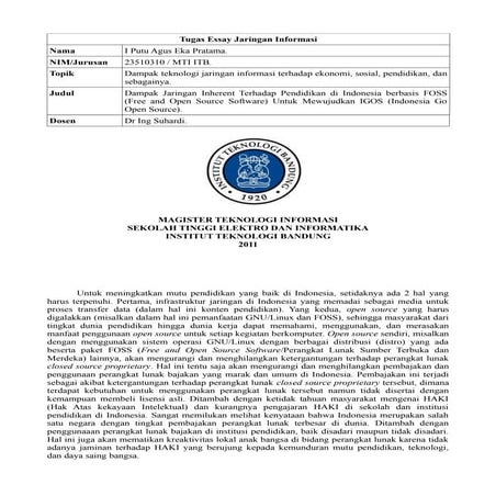 23510310 tugas essay 1 | PDF